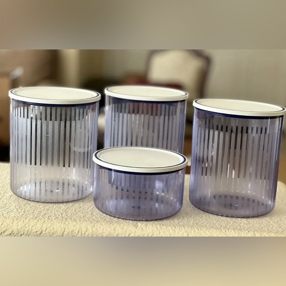 Tupperware | Kitchen | Tupperware Clear Acrylic Canister Set 4 Pieces ...